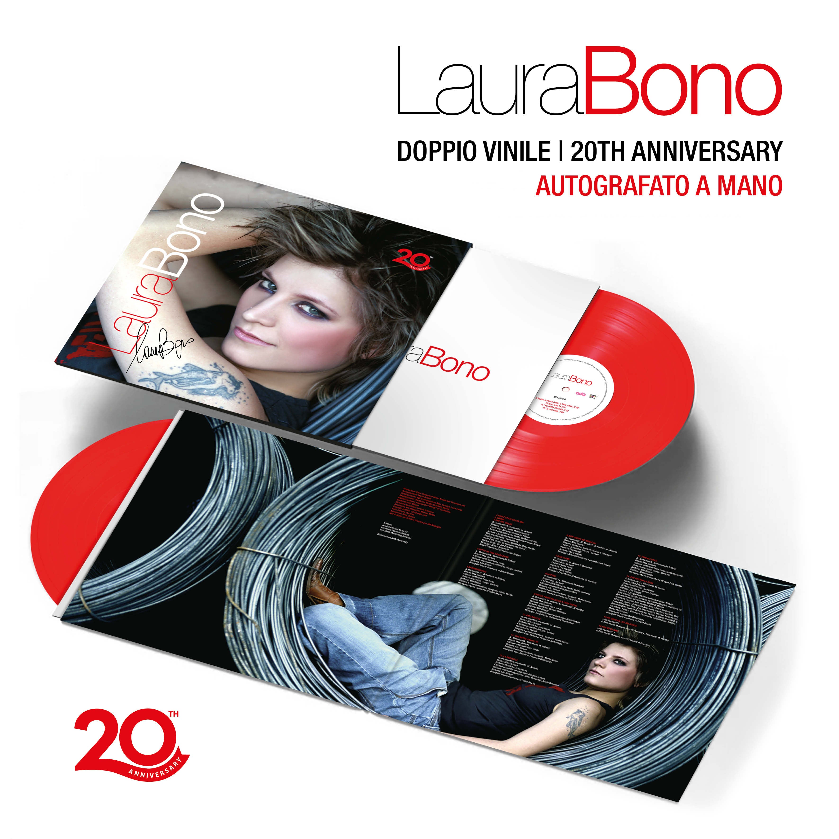 Laura Bono (20th Anniversary) - Doppio LP Autografato Rosso Trasparente ...
